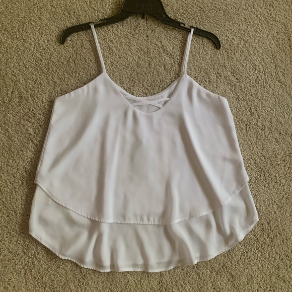 Alya | Tops | White Layered Spaghetti Strap Tank | Poshmark